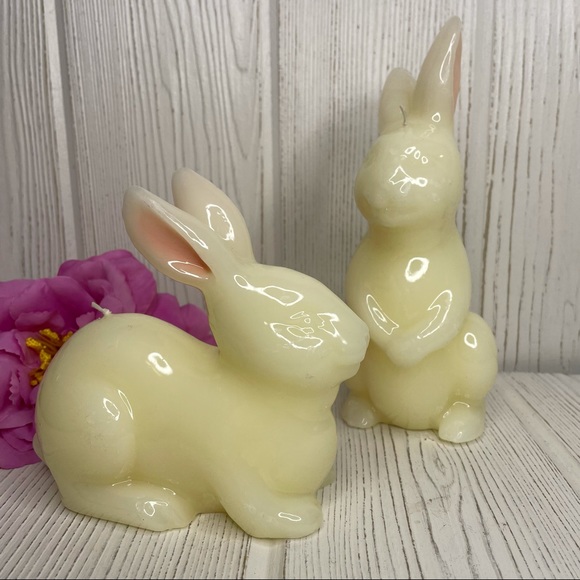 Pottery Barn | Accents | 2 Rare Pottery Barn Rabbit Candles Standing ...